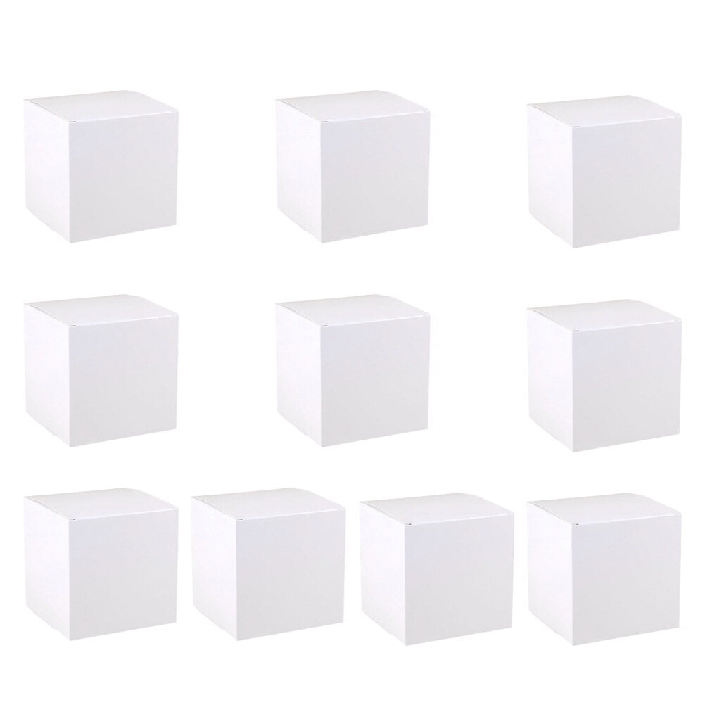 10pcs White Gift Boxes Square Packaging Box Folding Carton Case for ...