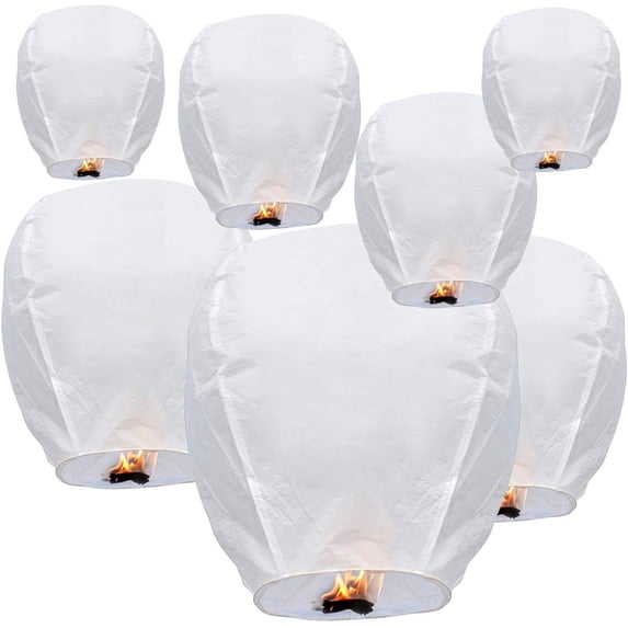 10pcs White Paper Lanterns Hanging Ball Lanterns for Birthday Wedding ...