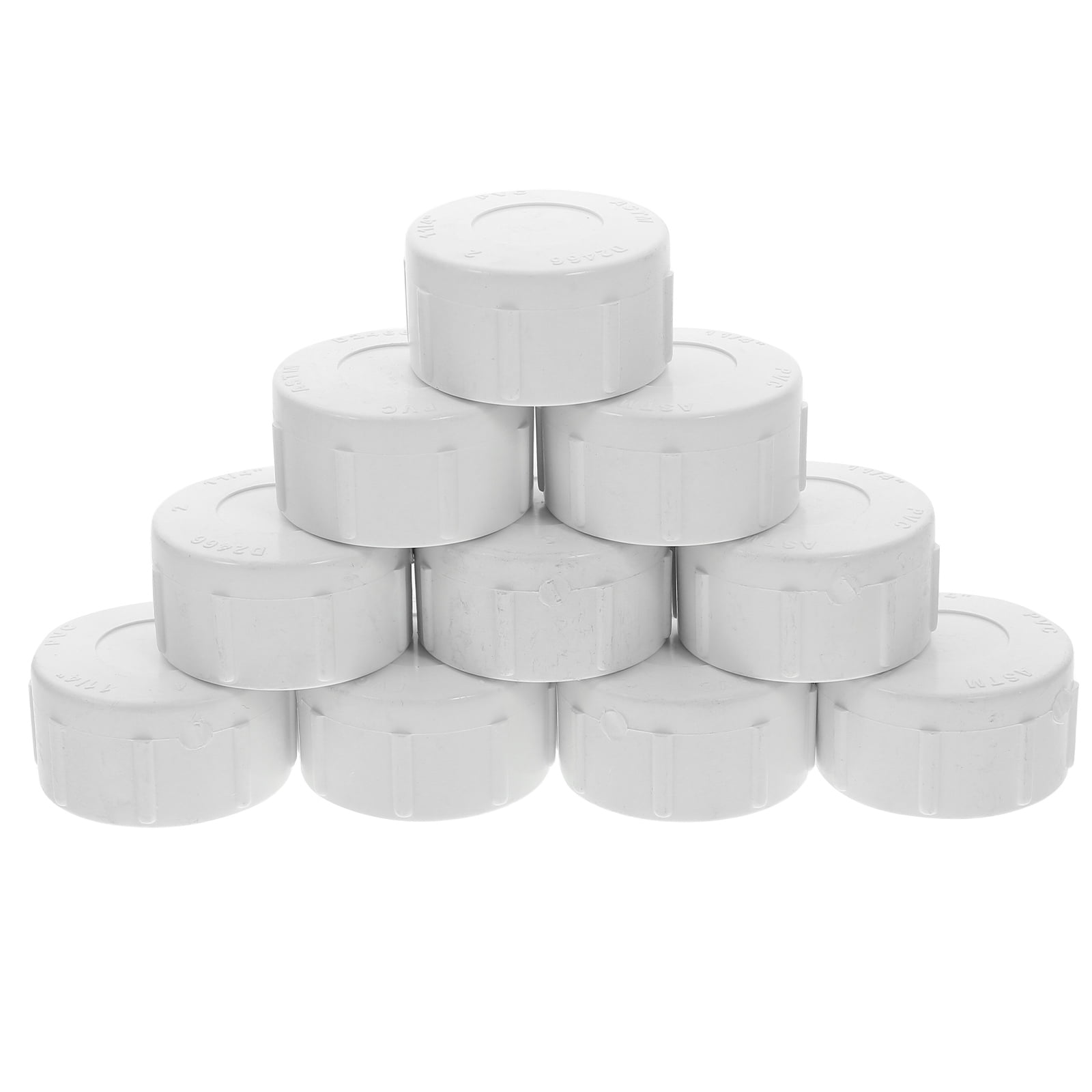 10pcs White Pvc Female Threaded End Cap For Plumbing Pipe End Cap Plug ...