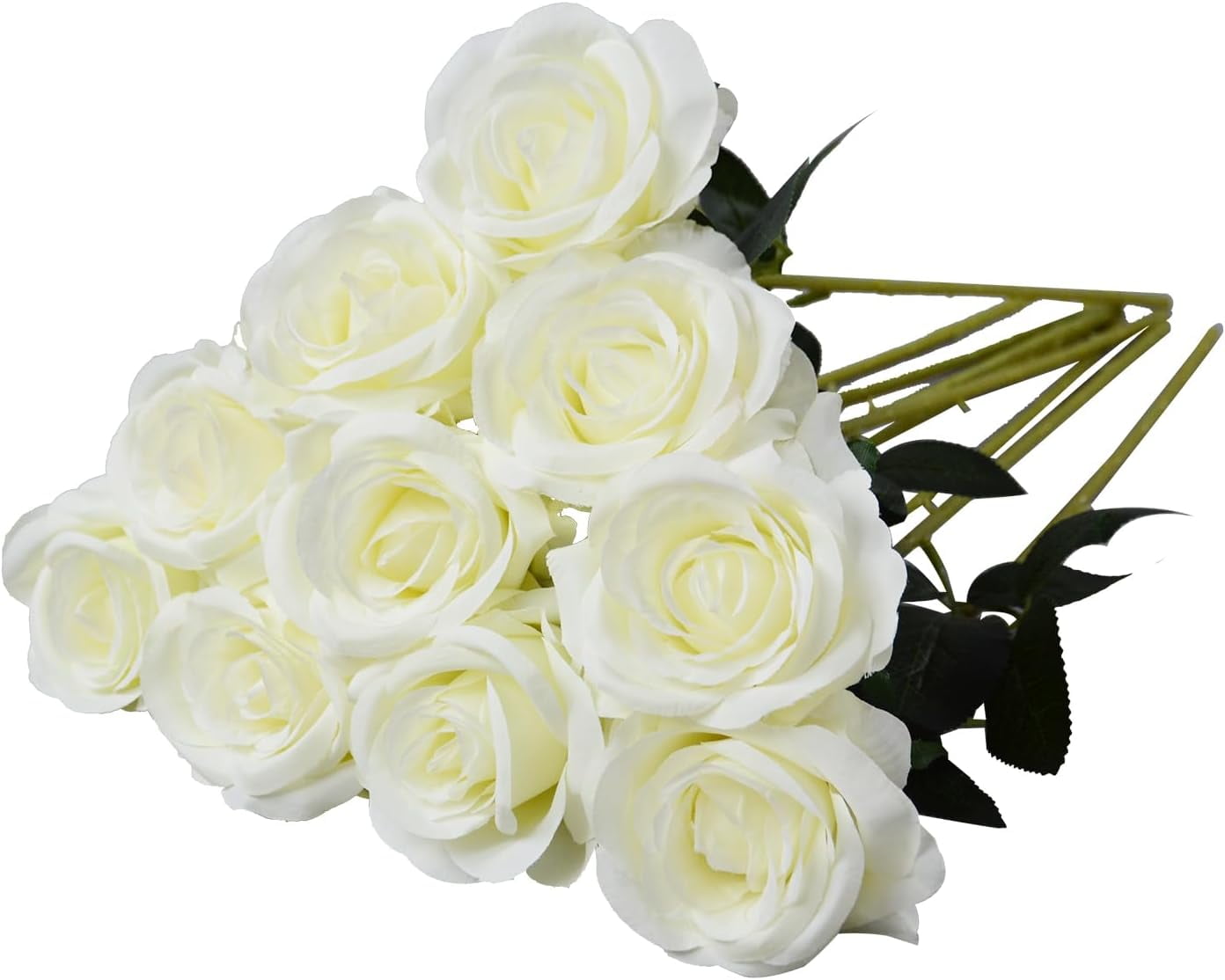 10pcs White Rose Artificial Flower,Artificial Rose Silk Flower 50cm ...