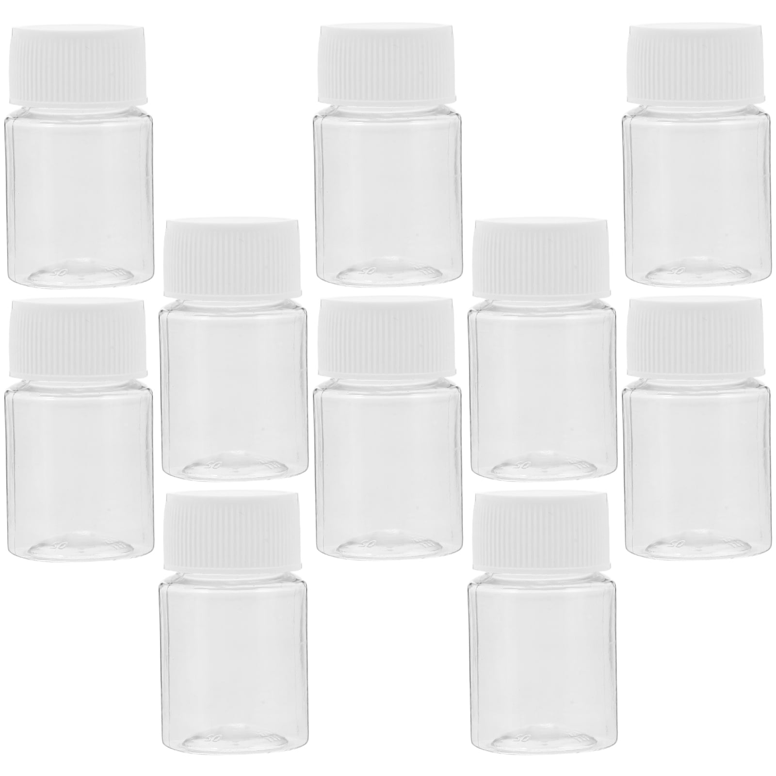 10pcs Wide Mouth Lab Reagent Bottles Clear Plastic Liquid/Solid Storage ...