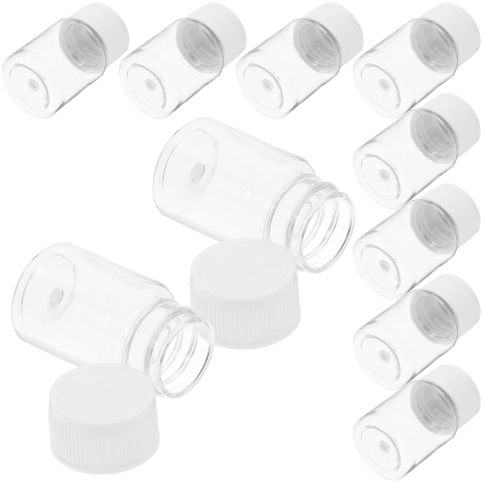 10pcs Wide Mouth Lab Reagent Bottles Clear Plastic Liquid/Solid Storage ...