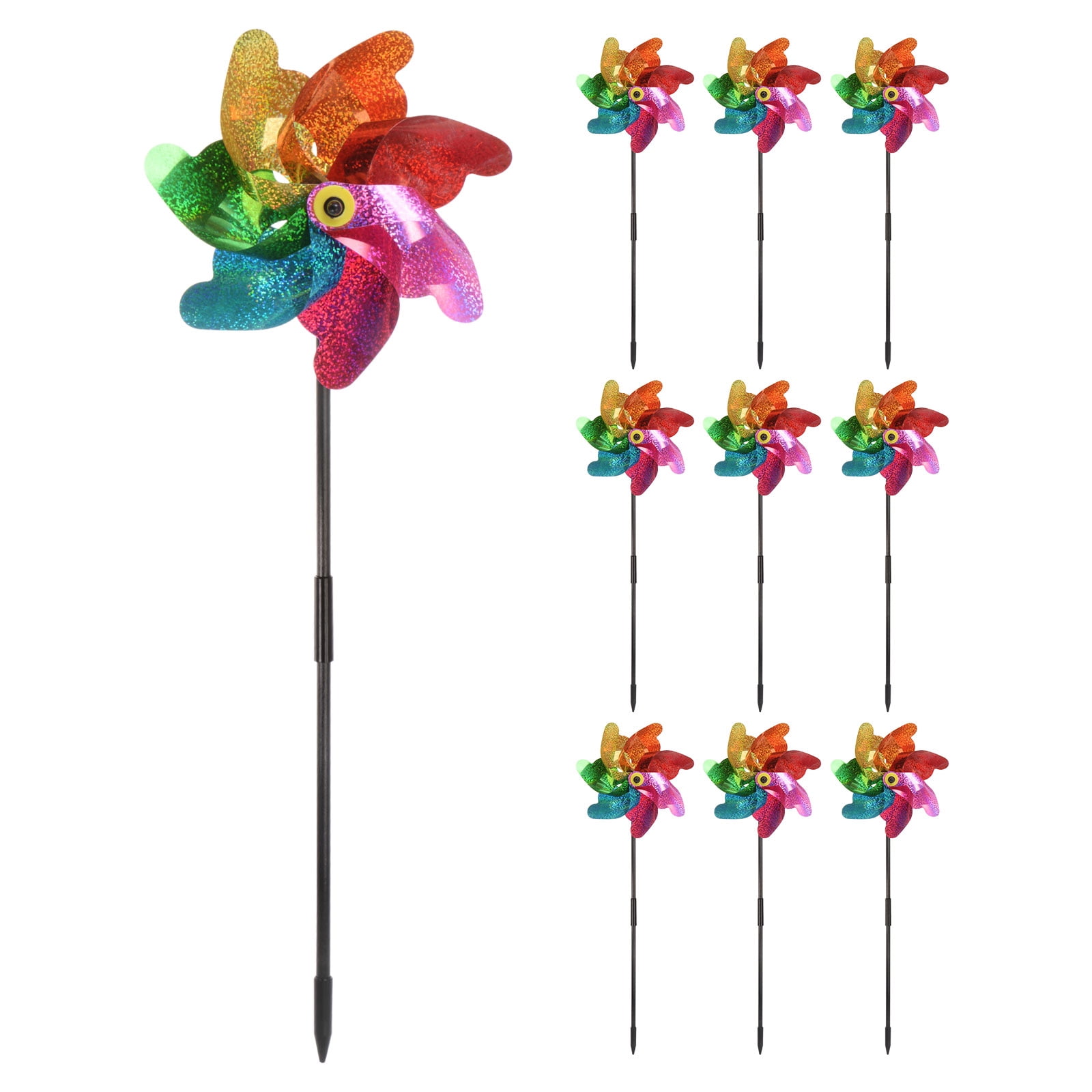 10pcs Windmill for the Yard Garden 19 Inch x 7 Inch 7 Leaves ...