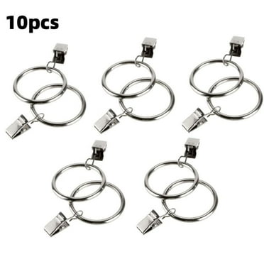 60 Pack Metal Curtain Rings with Clips, Curtain Clip Rings Hooks for ...