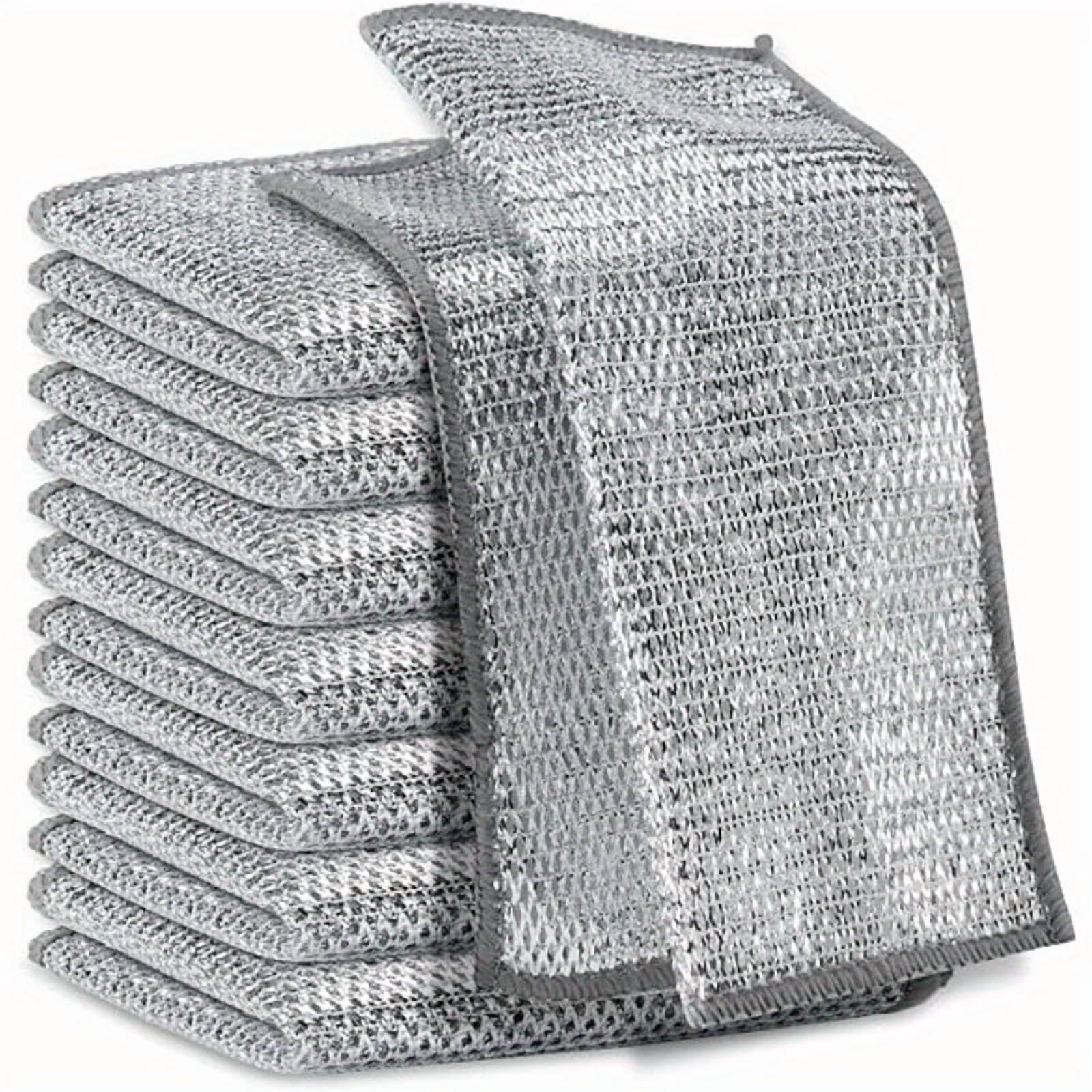 10pcs Wire Mesh Dishwashing Cloths - Non-Stick Oil, Stain/Dirt Removal ...