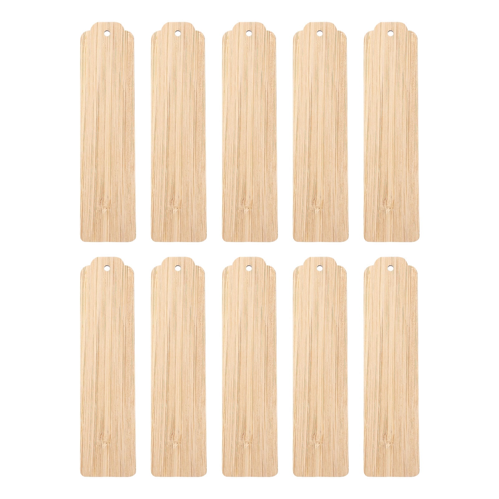 10pcs Wood Blank Bookmarks Unfinished Wood Tags Creative Wooden Craft ...