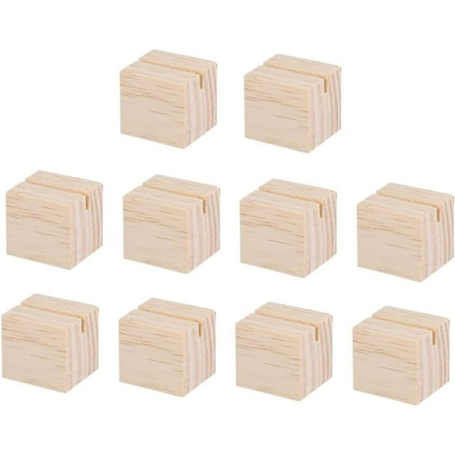 10pcs Wood Decor Flags Sticky Notes Tabs Wood Table Number Stands Table ...