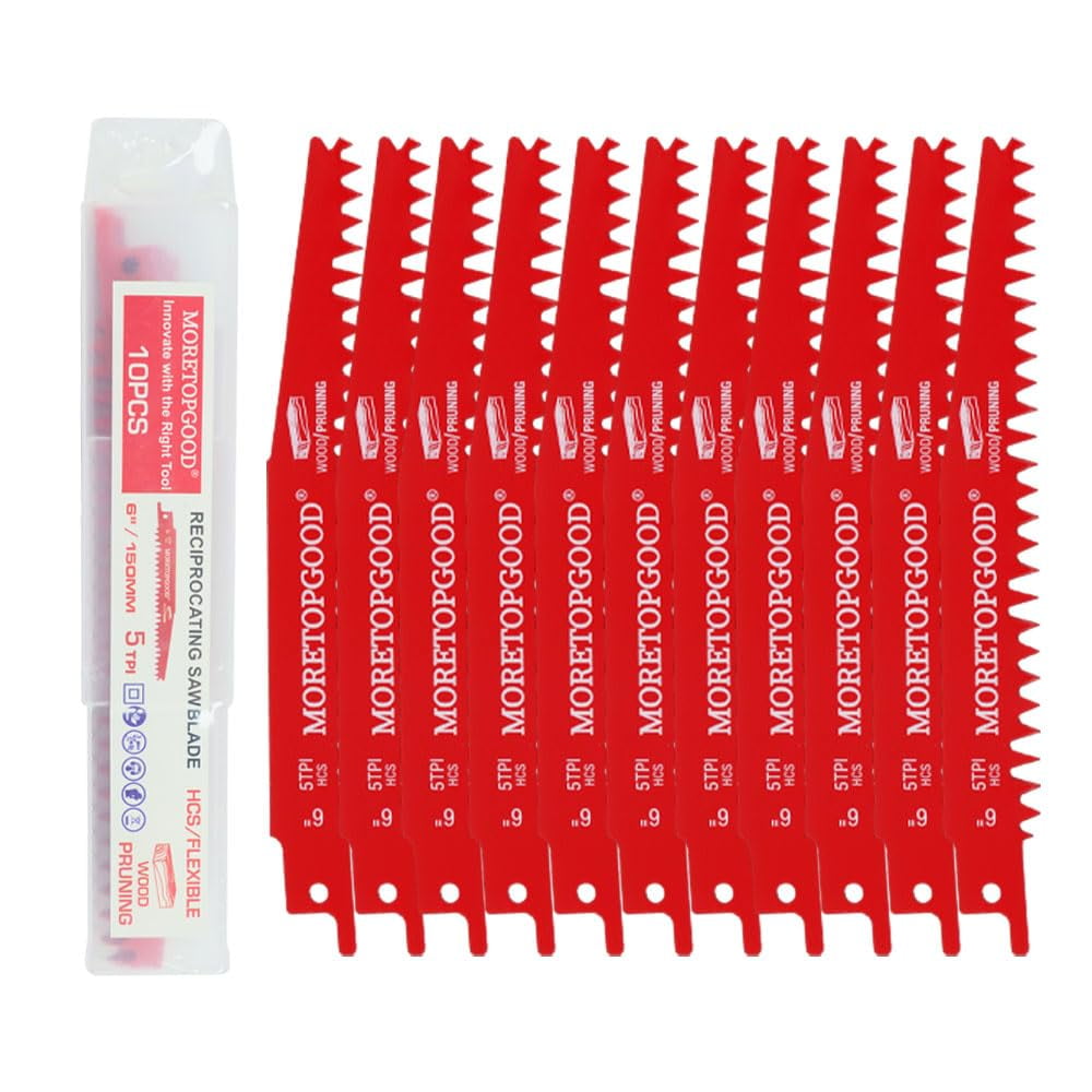 10pcs Wood Pruning Reciprocating Saw Blades, 6 Inch 5TPI Saw Blades for ...
