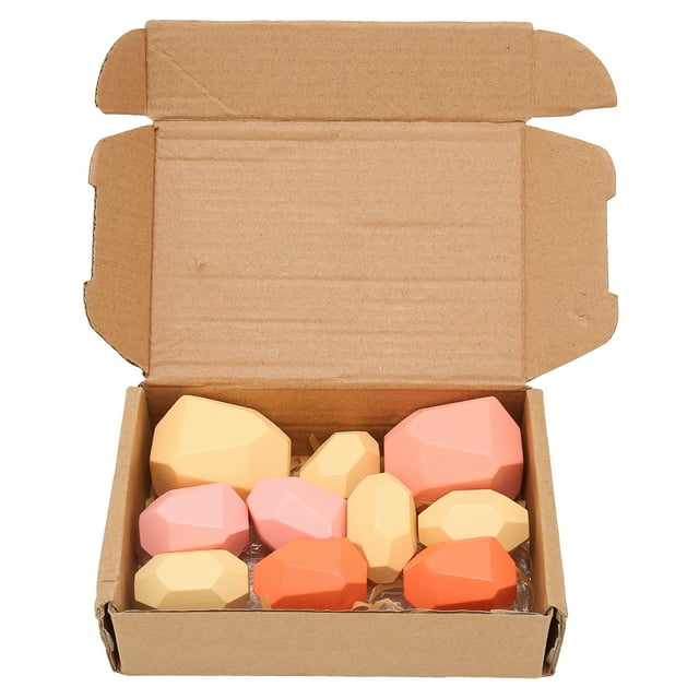 10pcs Wooden Balancing Stone Rocks Sorting Stacking Building Stone ...