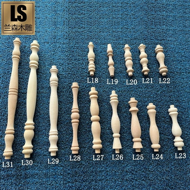 10pcs Wooden Baluster Spindles Wood Spindles Unfinished Decorative Wood ...