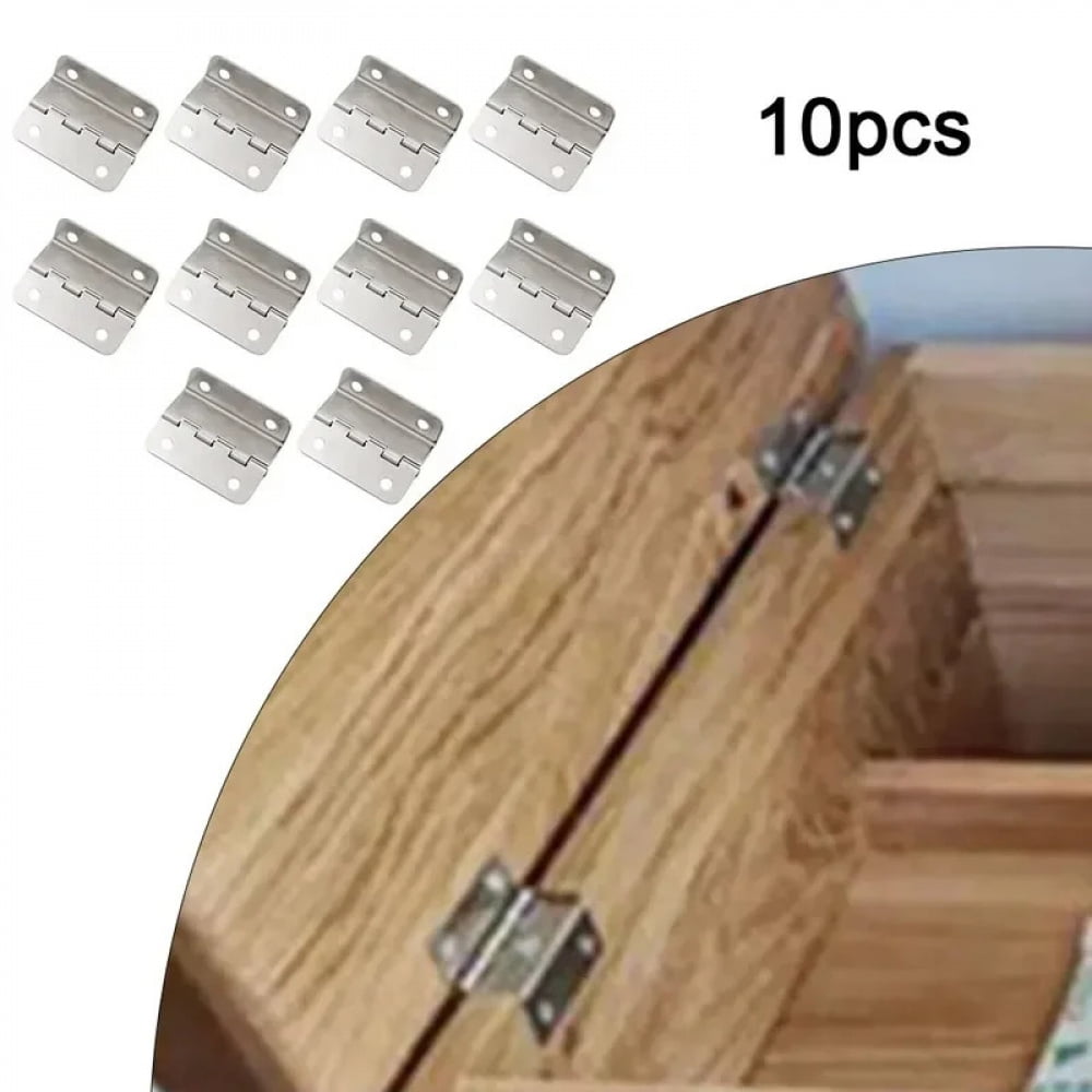 10pcs Wooden Box Tri-Fold Hinge Right Angle 4-Hole Hardware Home ...