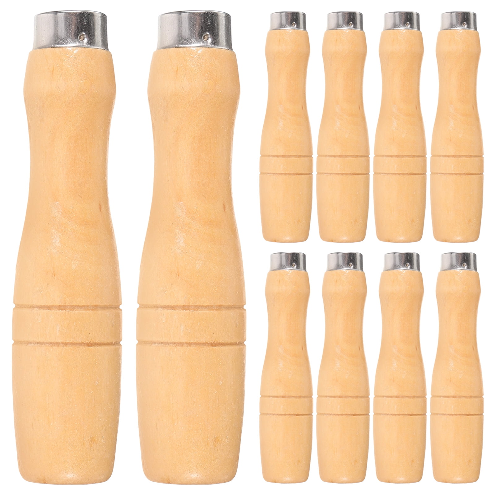 10pcs Wooden File Handle with Strong Metal Collars Wooden Handle for ...