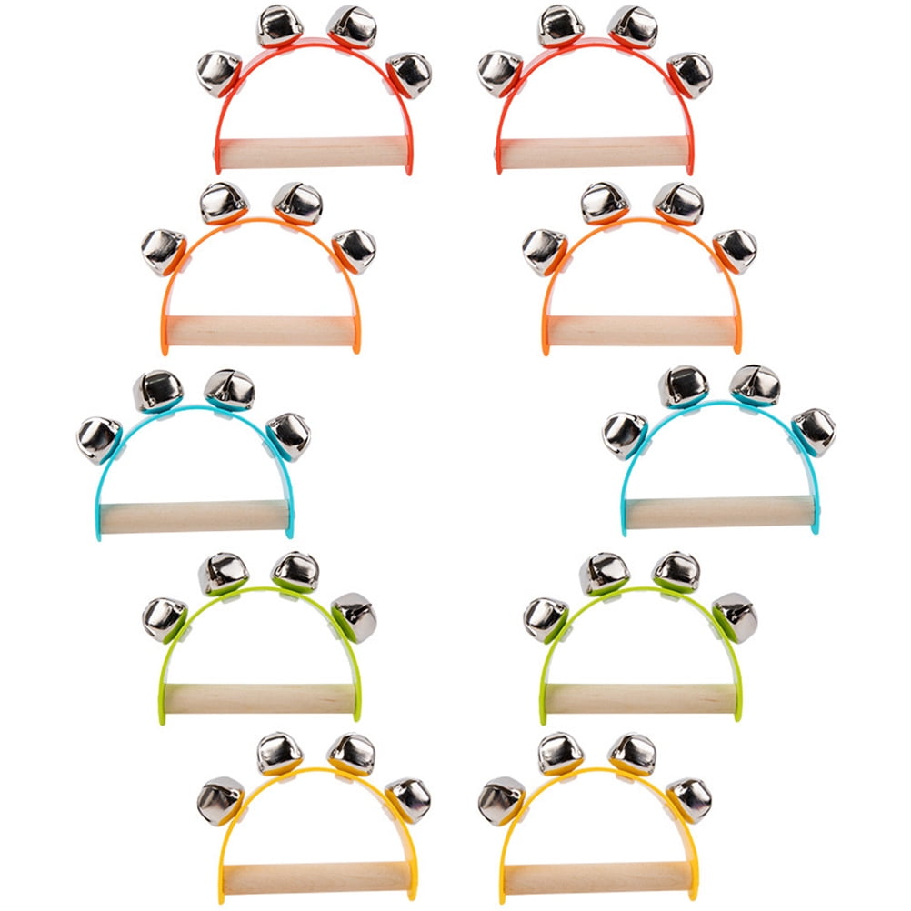 10pcs Wooden Hand Bells Early Education Handhold Shaker Bells Musical ...