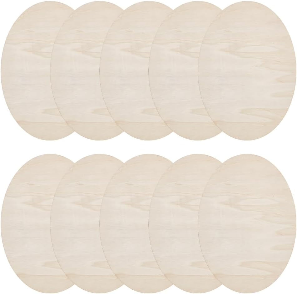 10pcs Wooden Oval Cutout 6 x 8.8 Inch Unfinished Beech Wooden Blank ...