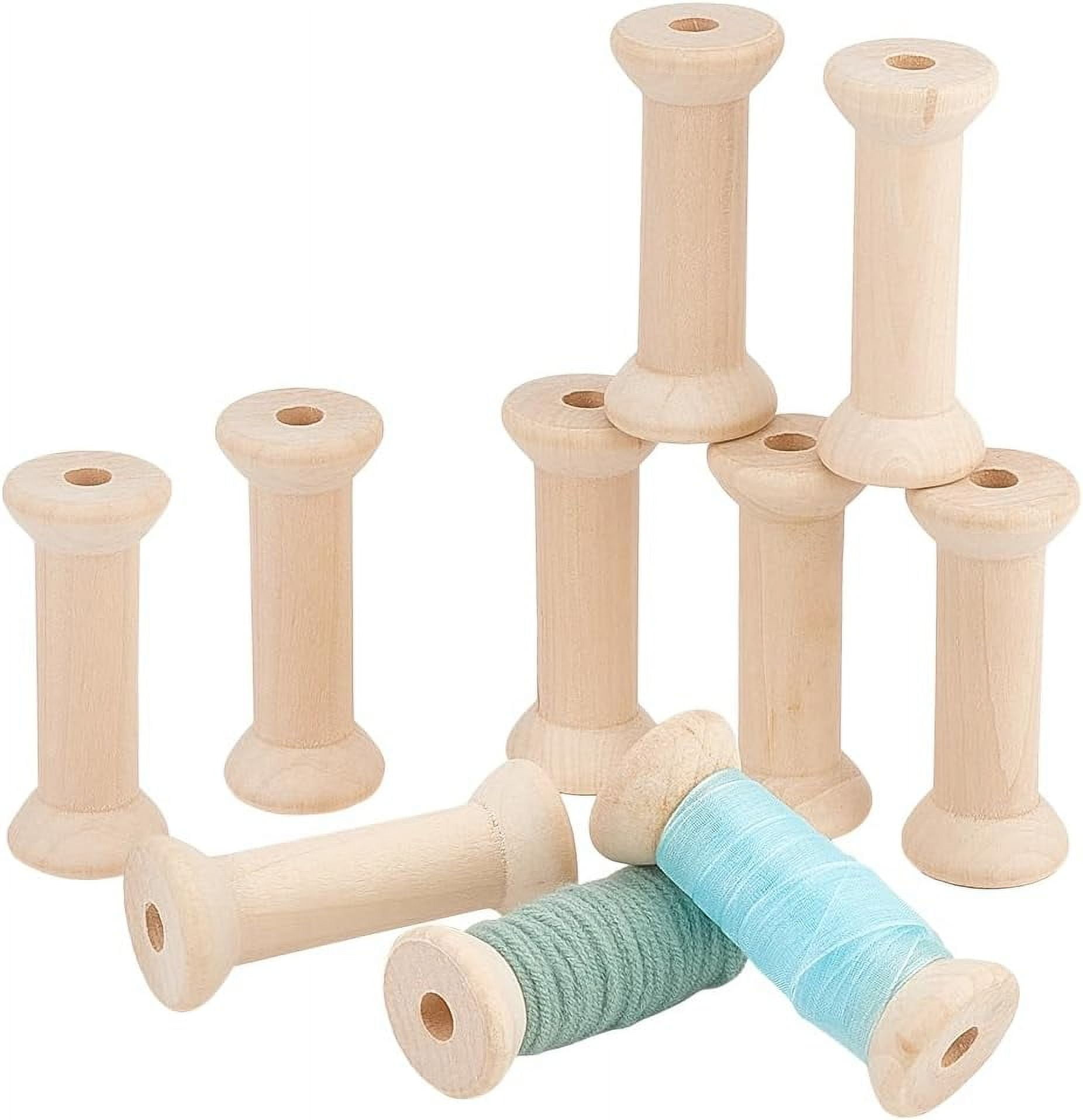 10pcs Wooden Spools 3.1x1.3 inch Unfinished Empty Thread Spool Mini ...