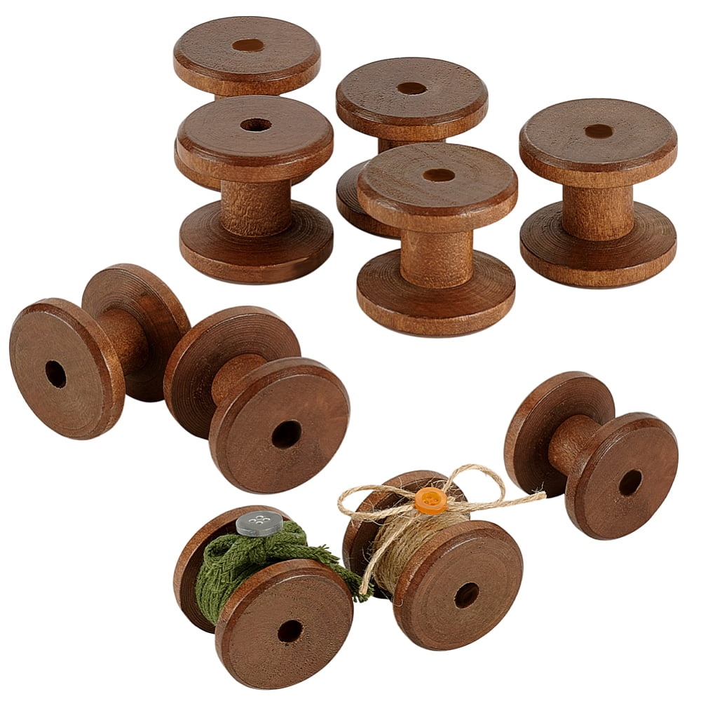10pcs Wooden Spools Wooden Empty Thread Spool Craft Spools Wood Wire Weaving Bobbins - Walmart.com