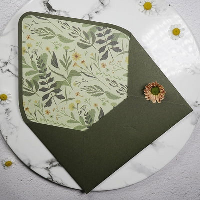 10pcs/batch vintage avocado green series envelope, wedding invitation ...
