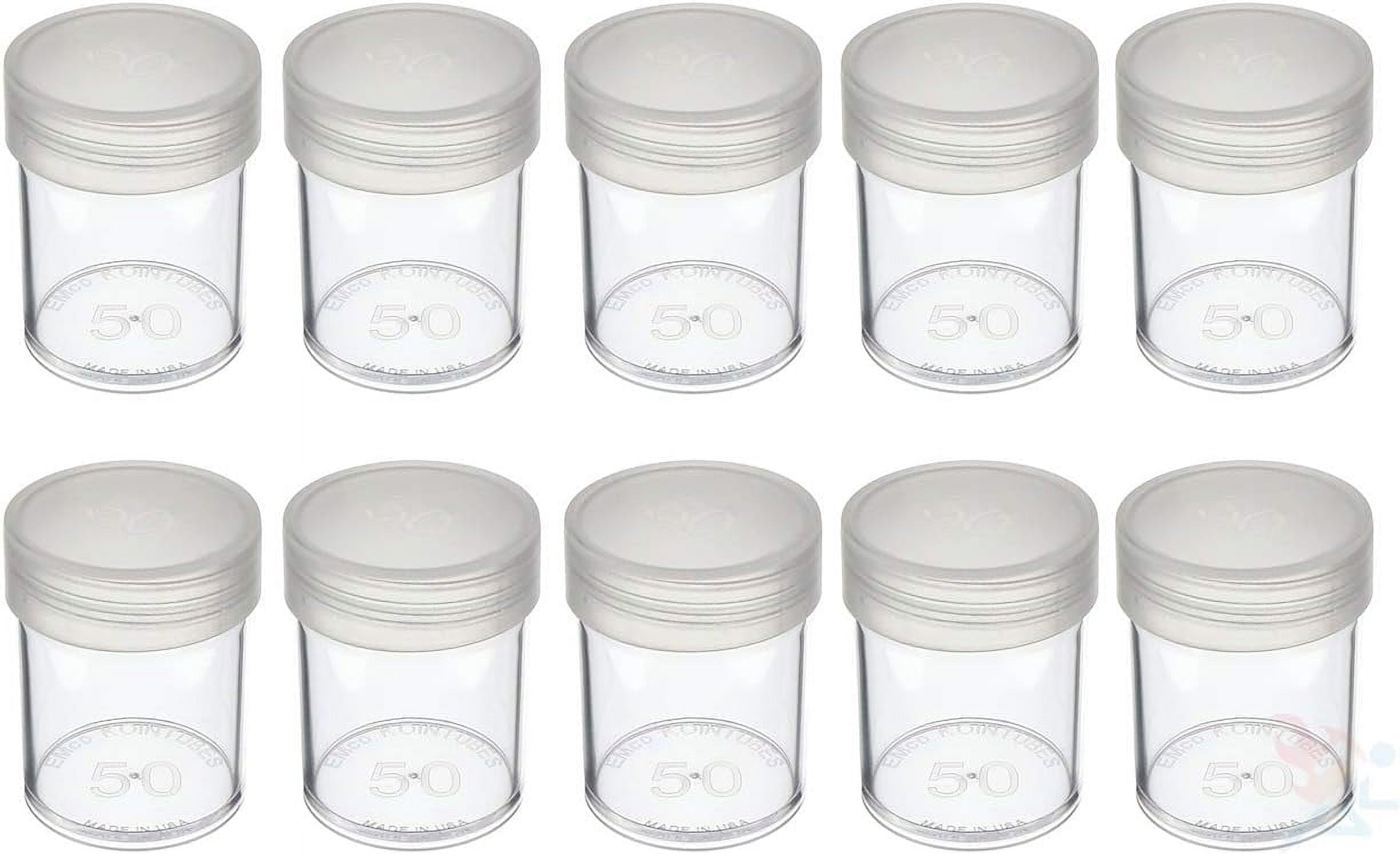 10pcs Coin Storage Tubes | Half Dollar Coin Tubes Round Clear Coin ...