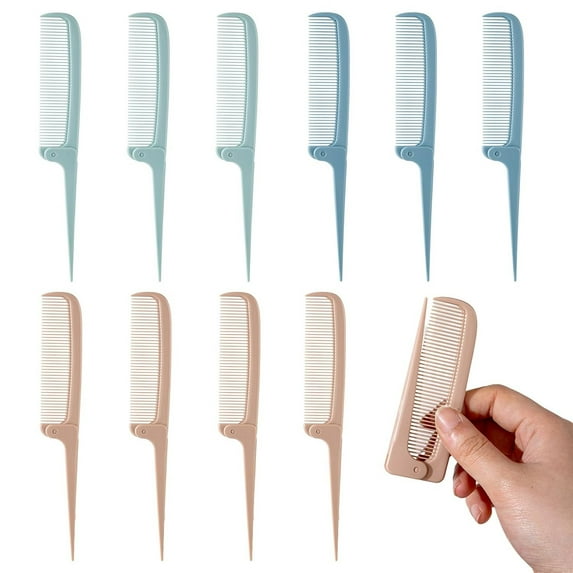 10pcs foldable, heat-resistant, anti-static mouse tail comb, suitable ...