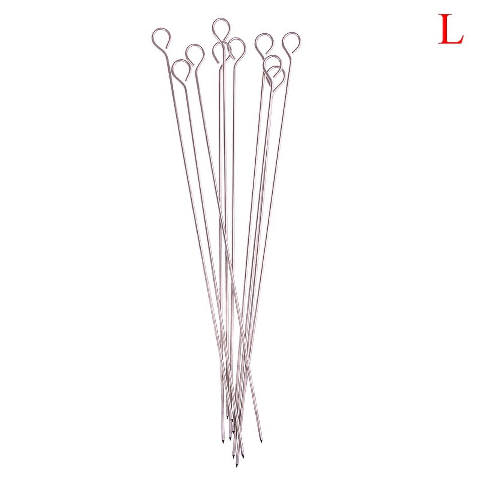 10pcs meat goose Round Roast Skewers Stick Stainless Steel BBQ Needle ...
