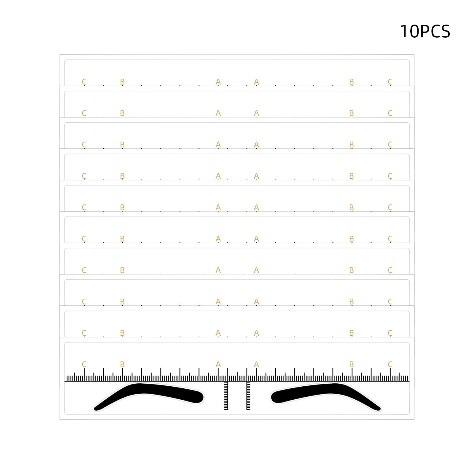 10pcs narrow Eyebrow Ruler, Eyebrow Stencil Microblading Ruler ...