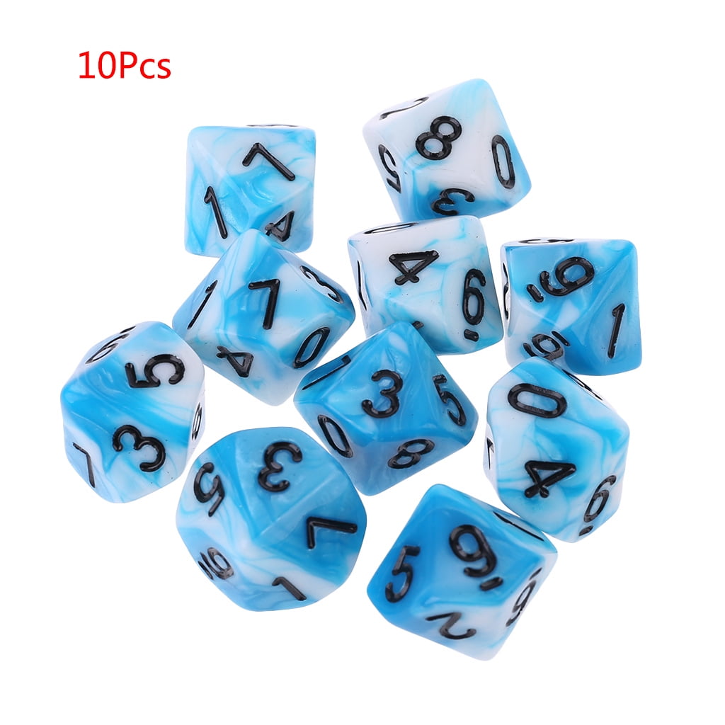 10pcs/set 10 Sided D10 Polyhedral Dices Numbers Dials Desktop Table ...