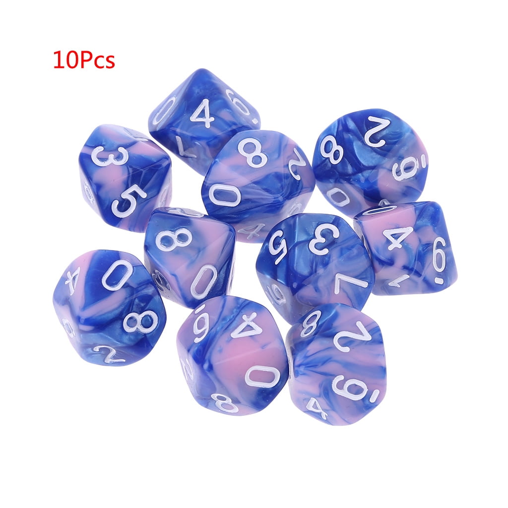 10pcs/set 10 Sided D10 Polyhedral Dices Numbers Dials Desktop Table ...