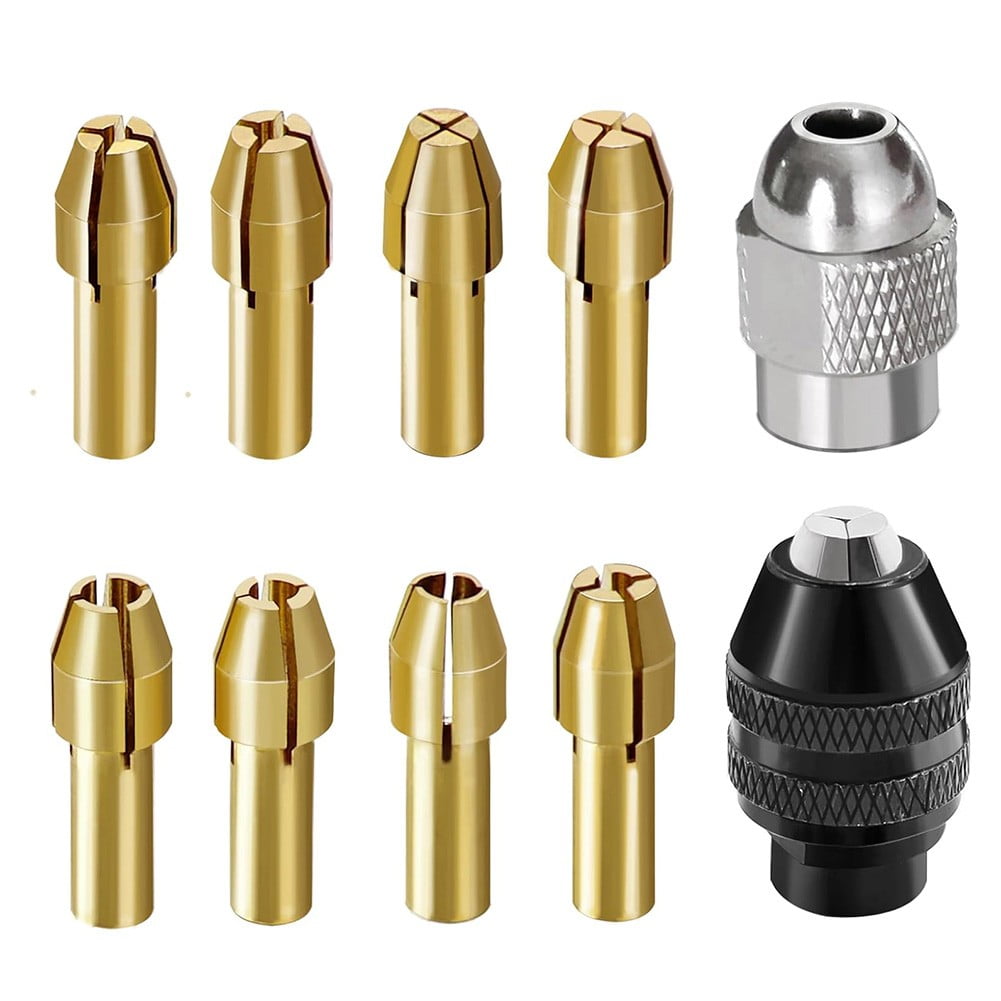 10pcs/set Drill Chuck Collet Set Quick Rotating Nut Drill Bit Chuck For ...