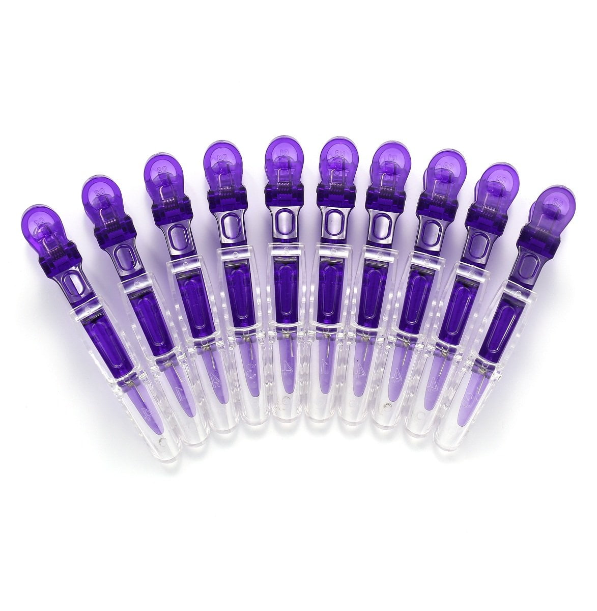 10pcs/set Multicolor Croc Clips Transparent Plastic Hairdresser Clips ...
