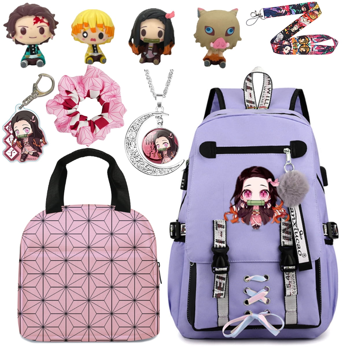 10pcs/set Rucksack Anime Demon Slayer Nezuko Backpacks - Walmart.com
