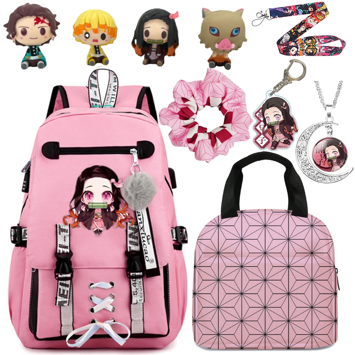 10pcs/set Rucksack Anime Demon Slayer Nezuko Backpacks - Walmart.com