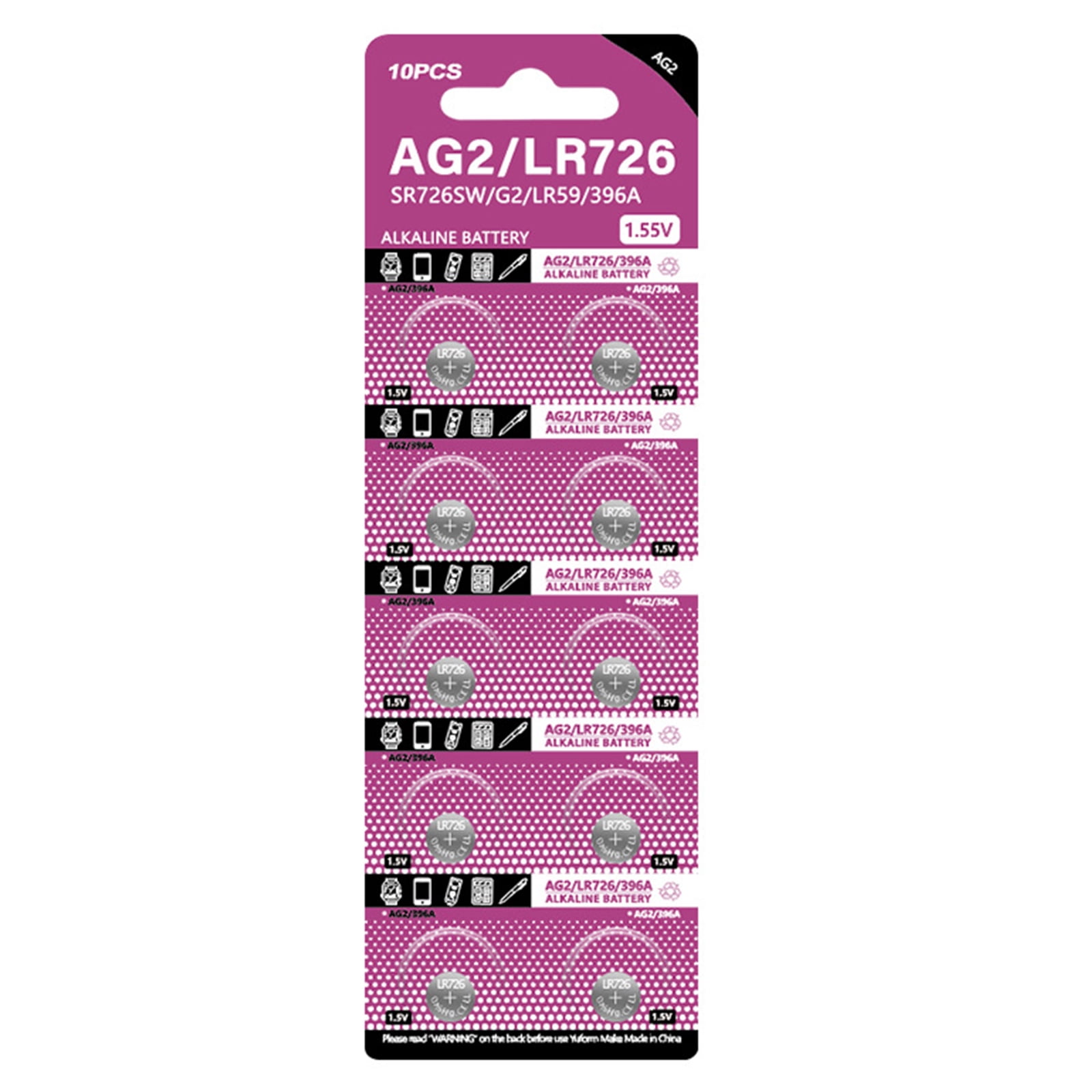 10pcs/sheet AG2 LR726 Button Cell Batteries 1.5V Alkaline Long Time ...