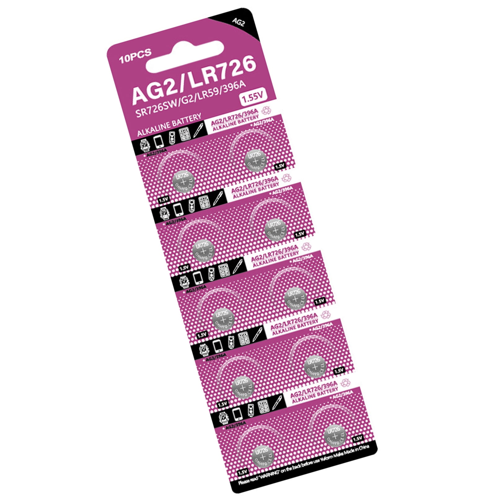 10pcs/sheet AG2 LR726 Button Cell Batteries 1.5V Alkaline Long Time ...