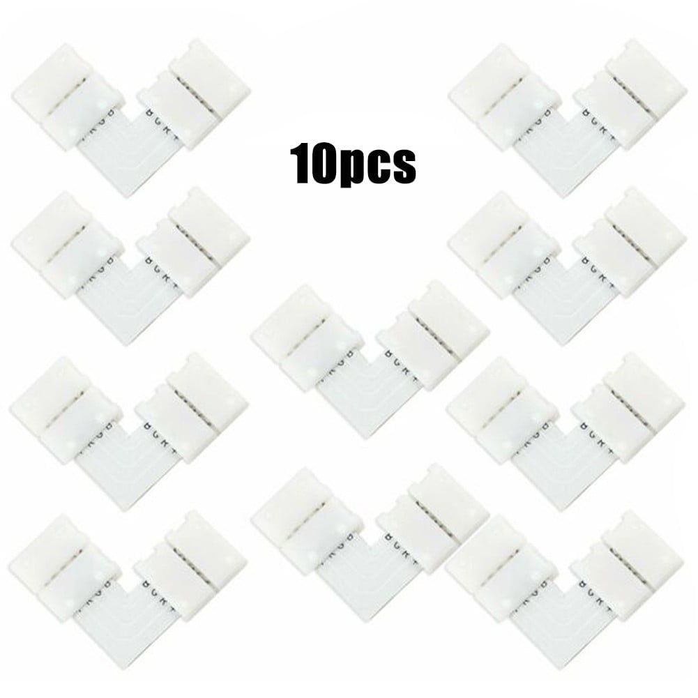 10pcs5050 LED Strip Light Corner Connectors RGB L Shape Adapters 90 ...