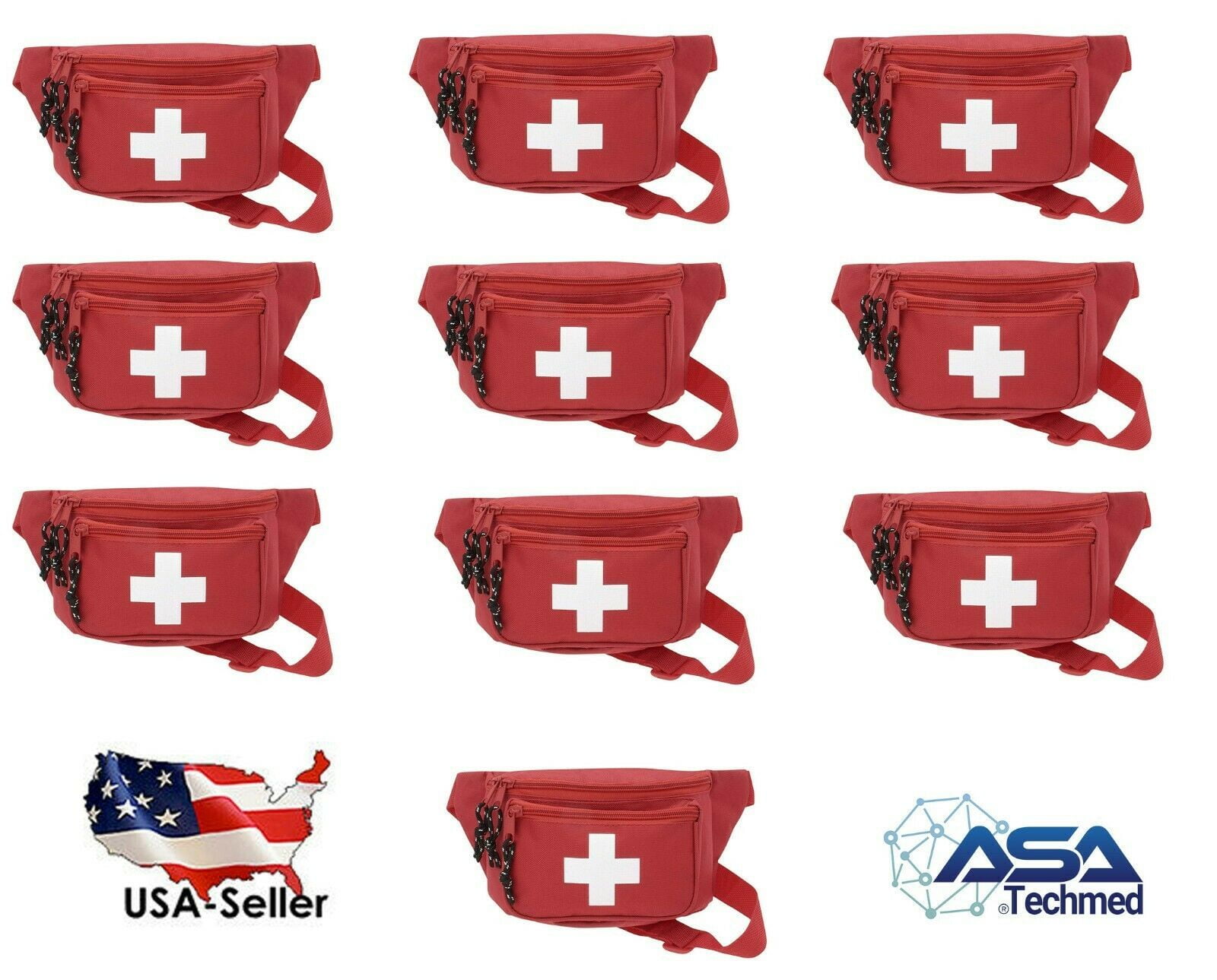AsaTechmed Lifeguard Baywatch Style 10-Pack First Aid Fanny Packs ...