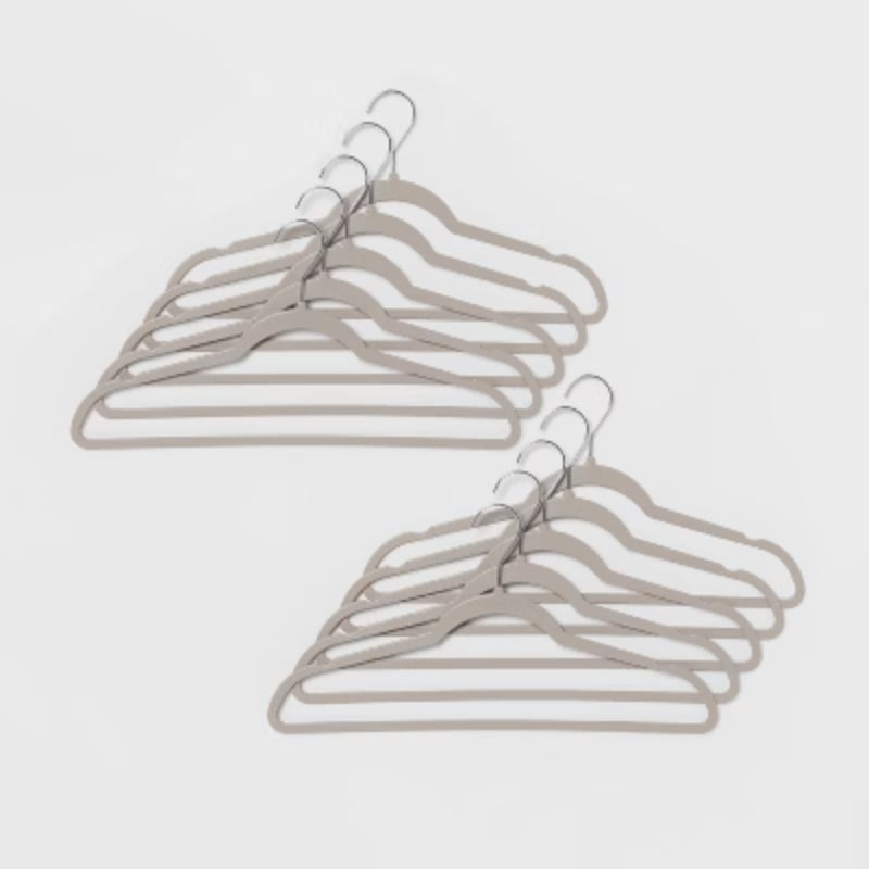 10pk Thin Plastic Hangers Gray - Brightroom - Walmart.com