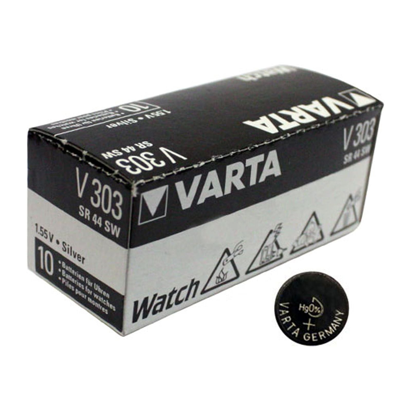 10pk Varta Watch Batteries V303101111 Size 357/303 Replace V303 SR44 ...