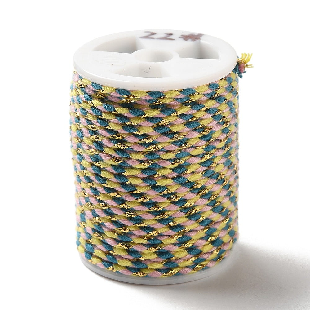 10rolls 4-Ply Polycotton Cord Metallic Cord Handmade Macrame Rope for ...