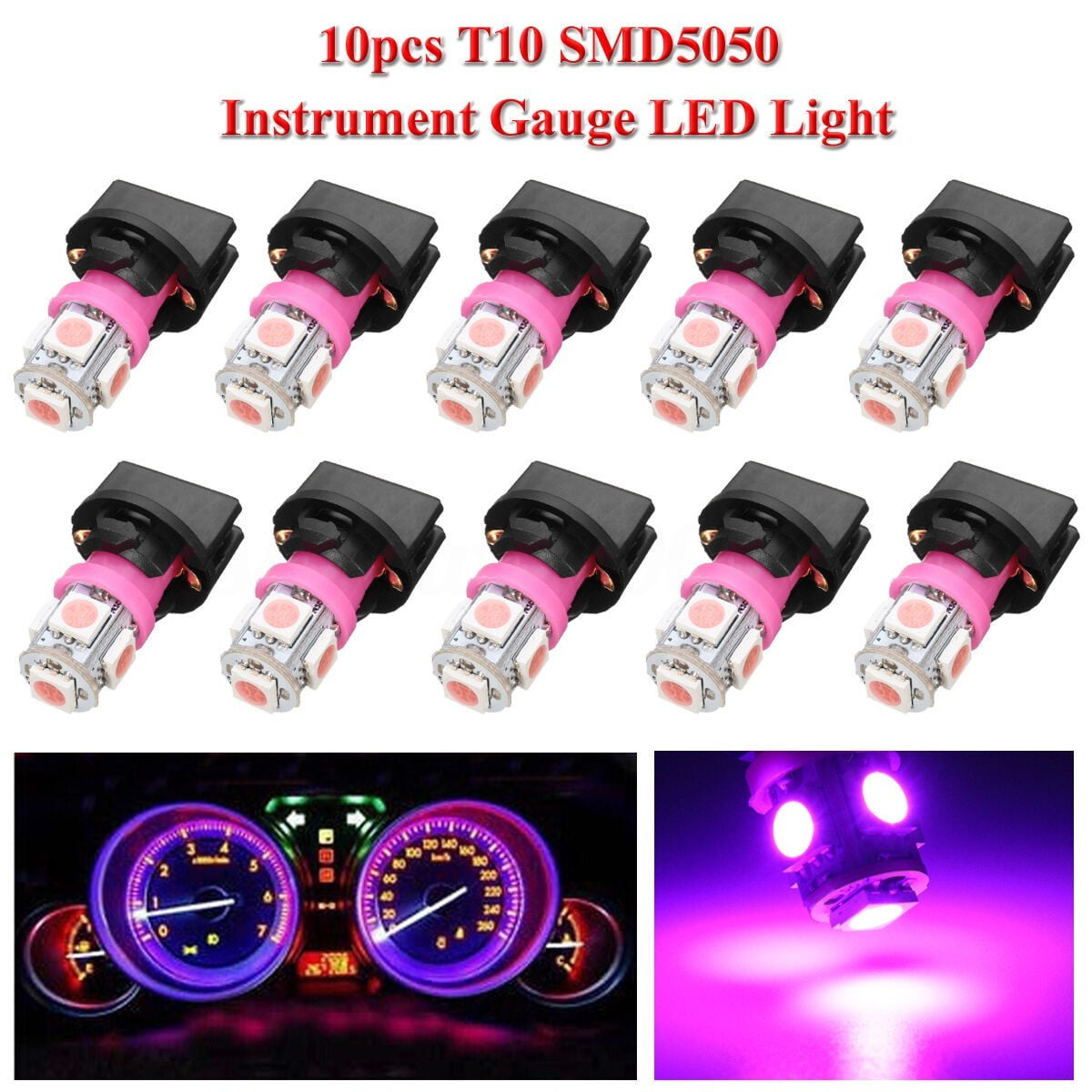 10set Purple LED Bulbs For Instrument Gauge Cluster Dash Light W ...
