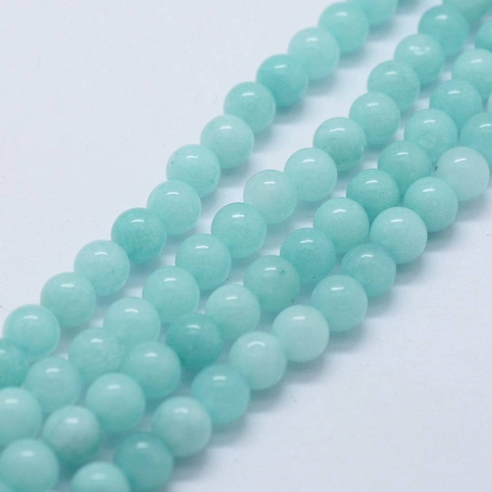 10strands & Dyed White Bead Strands Imitation Aquamarine Round 8mm Hole ...