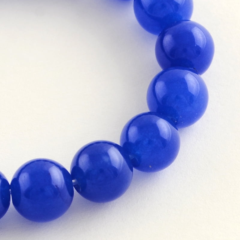 10strands Dyed White Round Bead Strands Blue 6mm Hole: 1mm about 62pcs ...