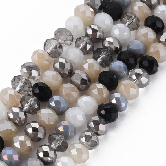 10strands Electroplate Glass Beads Strands AB Color Plated Faceted ...