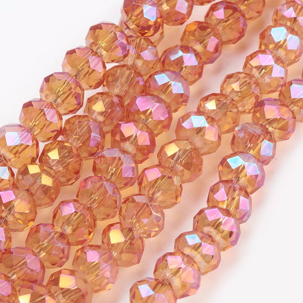 10strands Electroplate Glass Beads Strands Full Rainbow Plated Faceted ...