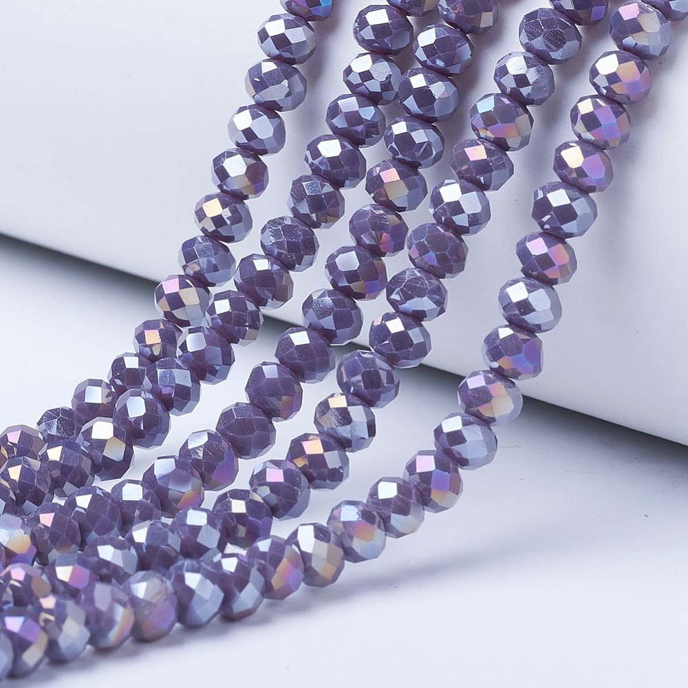10strands Electroplate Glass Beads Strands Opaque Solid color AB color ...