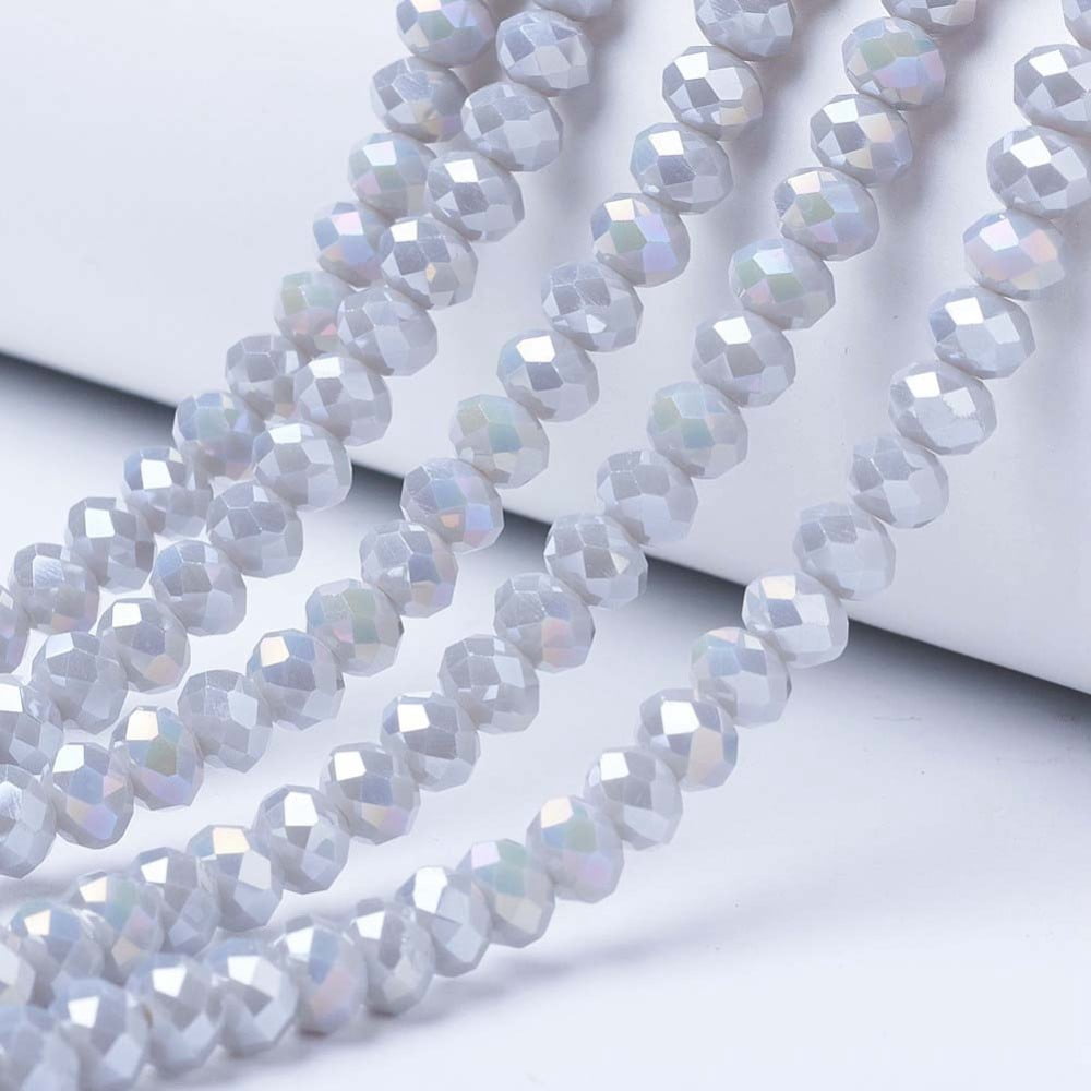 10strands Electroplate Glass Beads Strands Opaque Solid color AB color ...