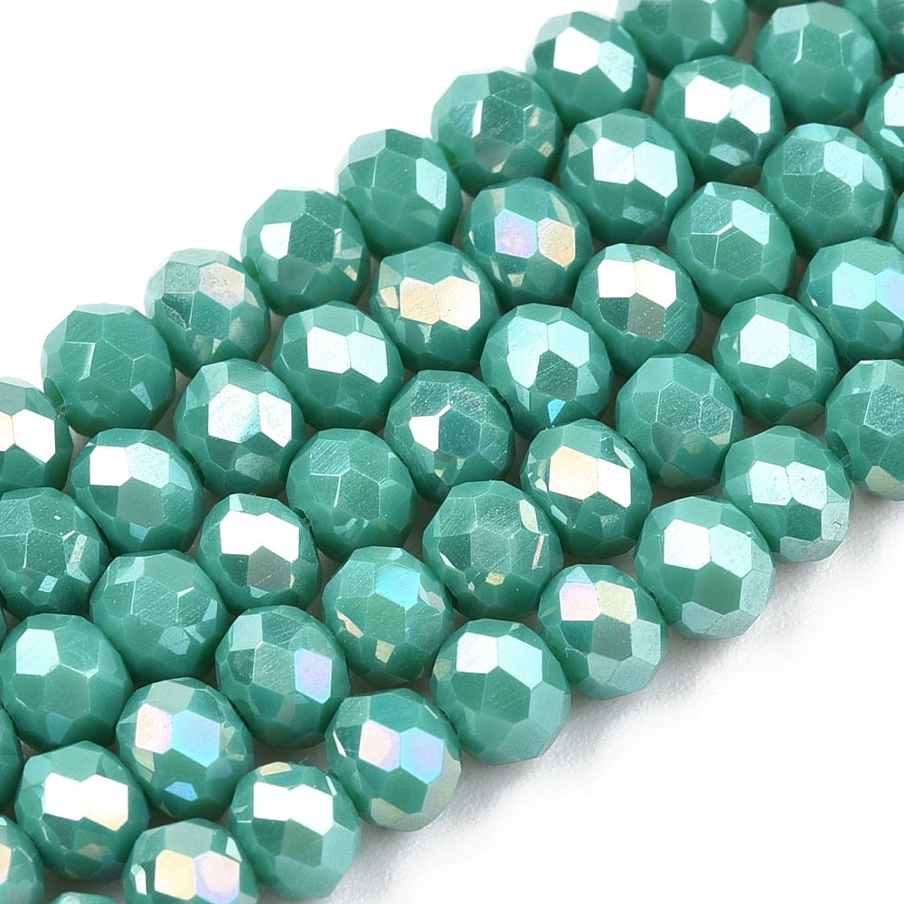 10strands Electroplate Glass Beads Strands Pearl Luster Faceted ...