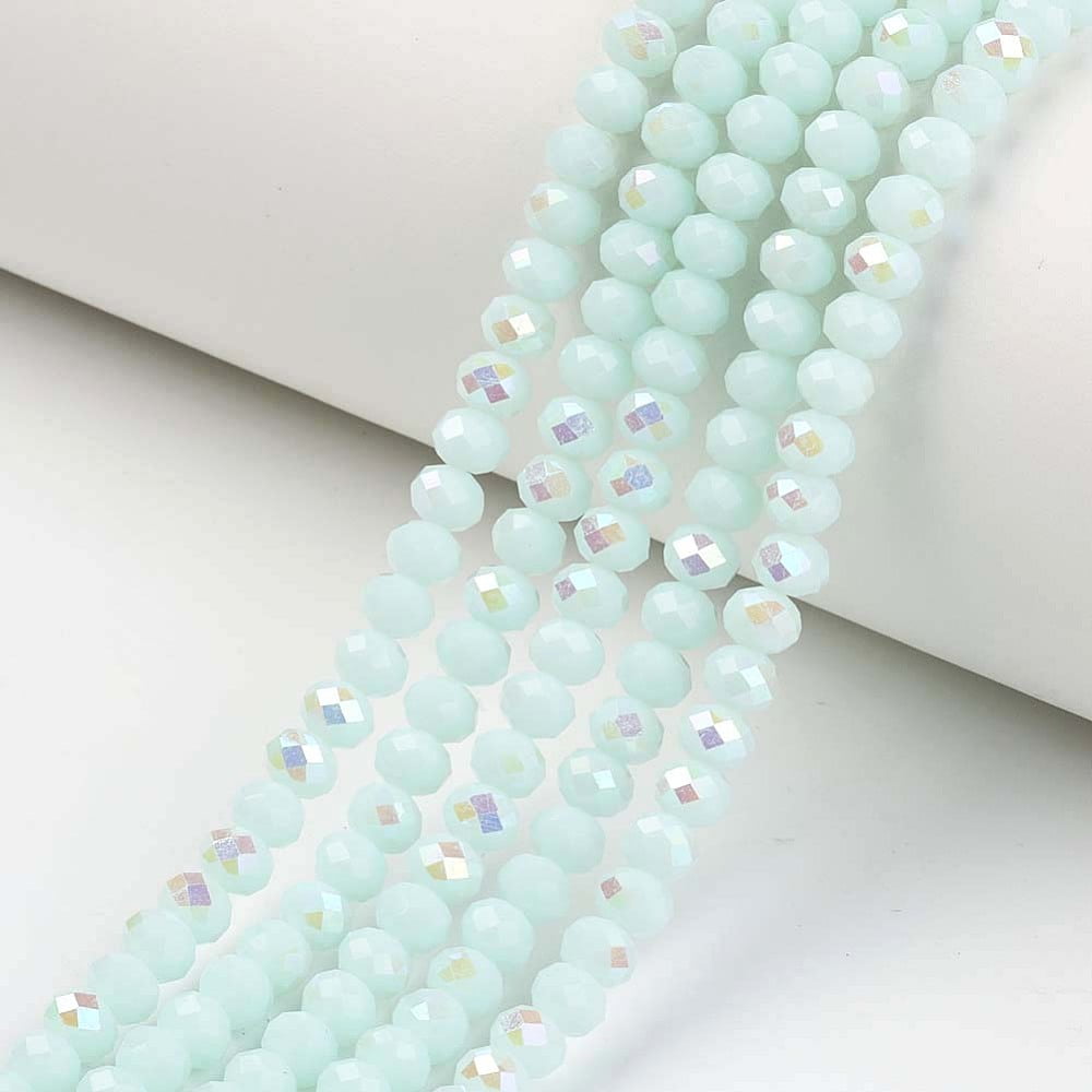 10strands Electroplate Opaque Solid color Glass Beads Strands Half ...