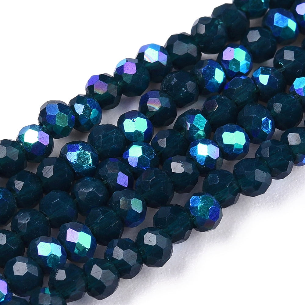 10strands Electroplate Opaque Solid color Glass Beads Strands Half ...