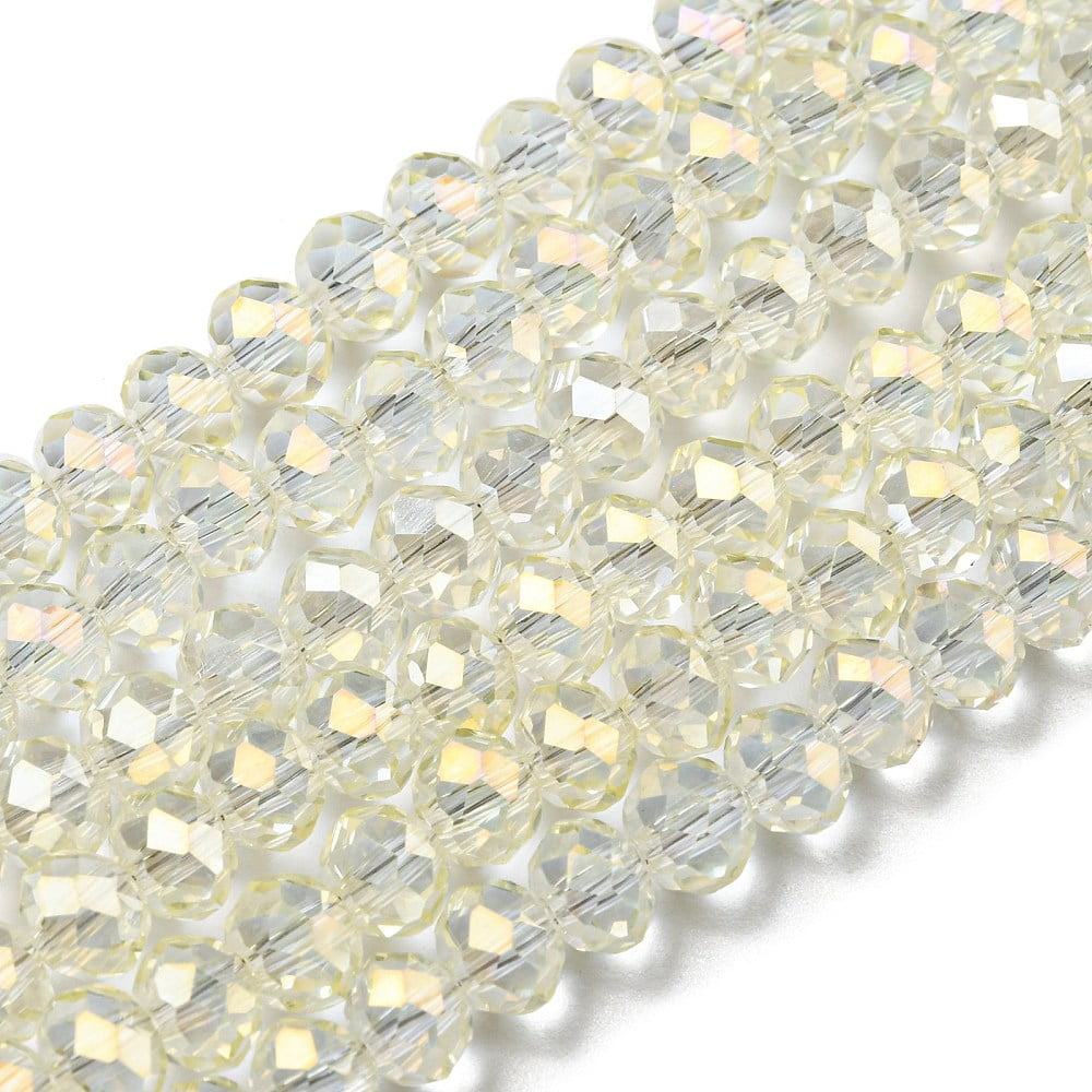 10strands Electroplate Transparent Glass Beads Strands,Faceted Rondelle ...