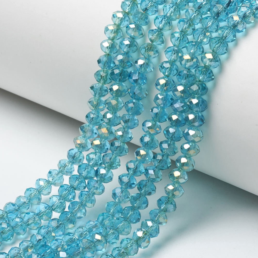 10strands Electroplate Transparent Glass Beads Strands Half Rainbow ...